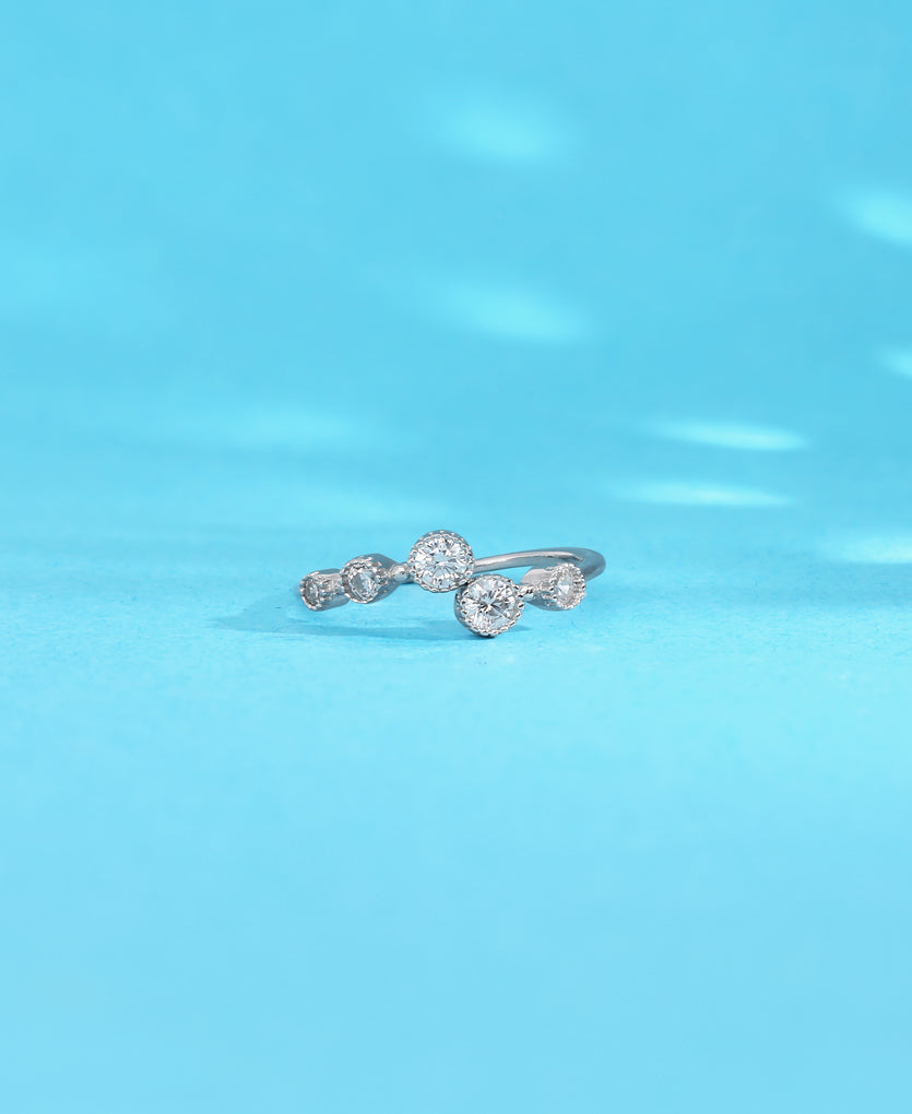Zirconia Cascade Silver Ring – Silvostyle Jewellery