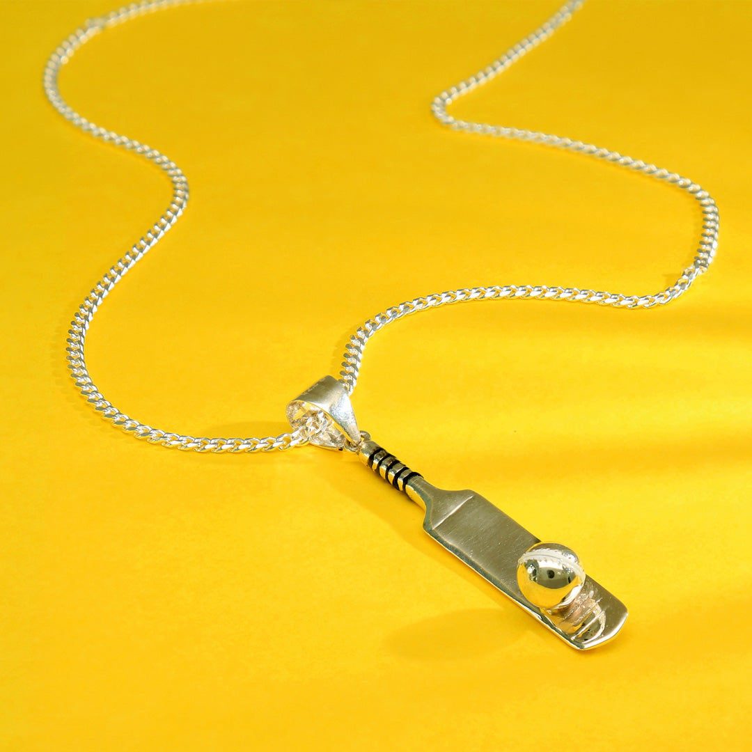 Cricket Spirit 916 Silver Chain & Pendant For Men – Silvostyle Jewellery