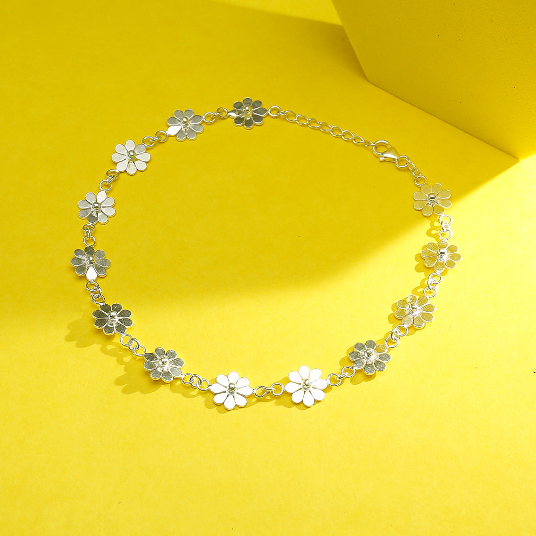Spring Vine 916 Silver Anklet For Woman – Silvostyle Jewellery
