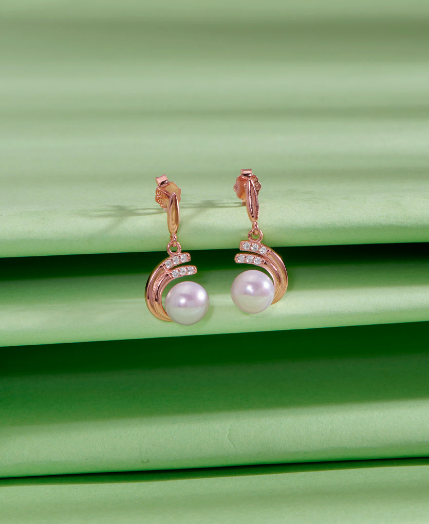 Pearl Essence Push Button Silver Earring – Silvostyle Jewellery