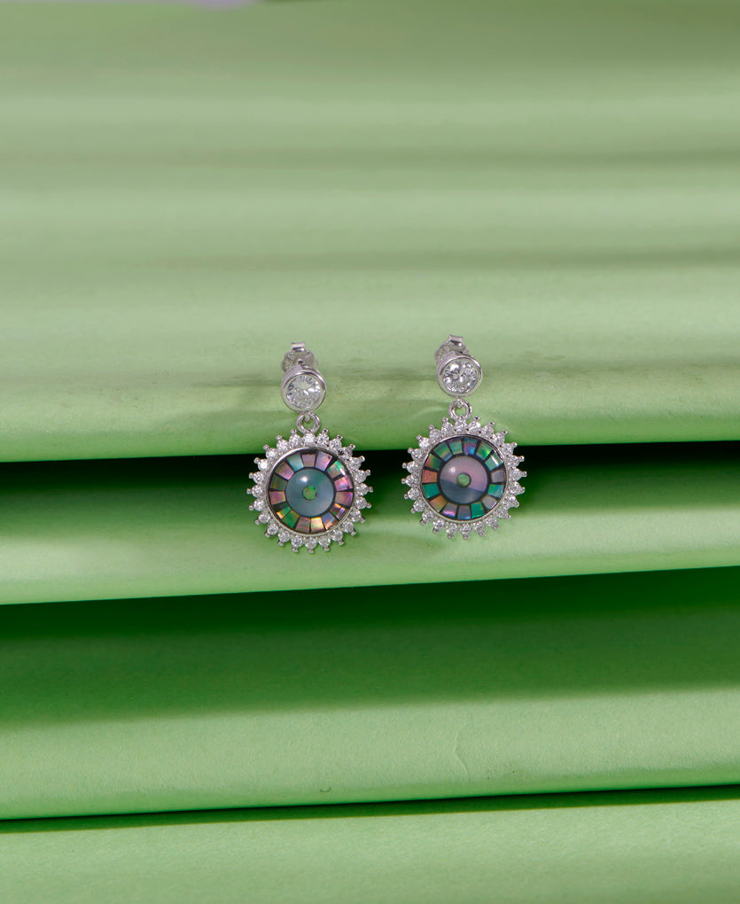 Perpetual Bliss Push Button Silver Earring – Silvostyle Jewellery